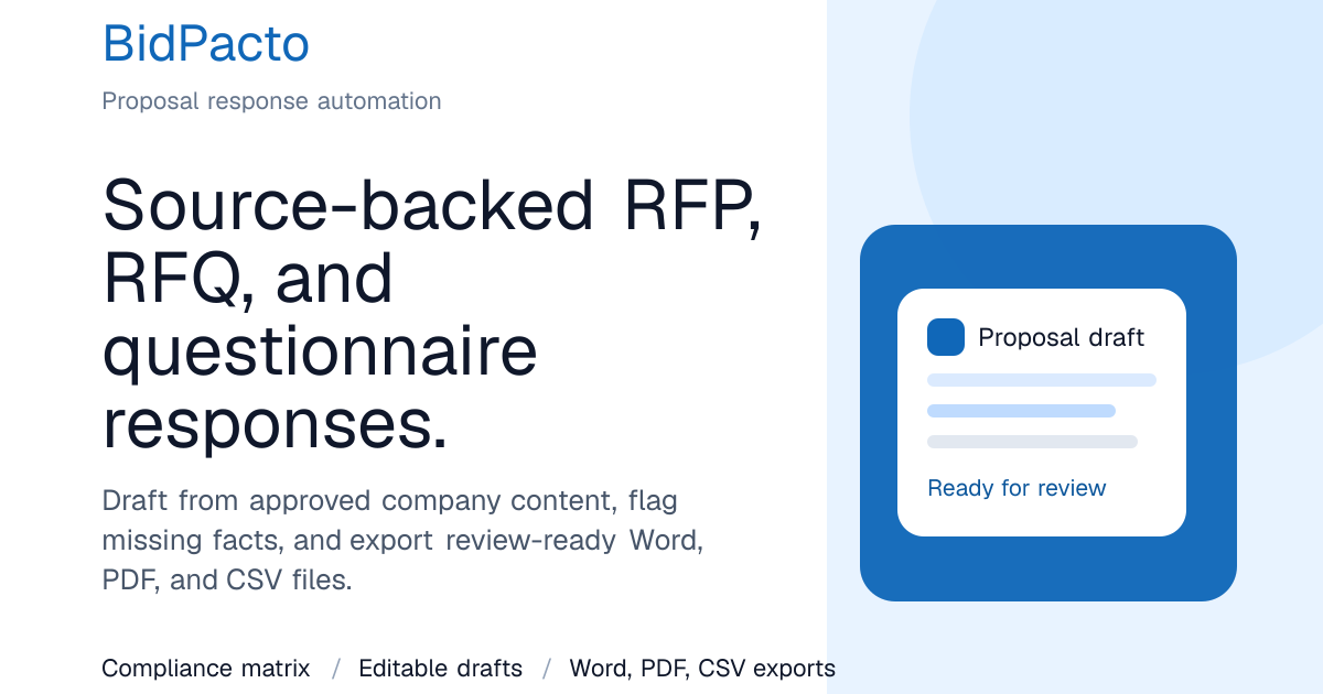 AI RFP Reply Template & Response Guide | BidPacto